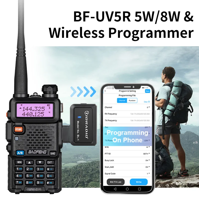BaoFeng-Walkie-Talkie-UV-5R-Professional-Wireless-Programmer-Portable-outdoor-Two-Way-Radio ...