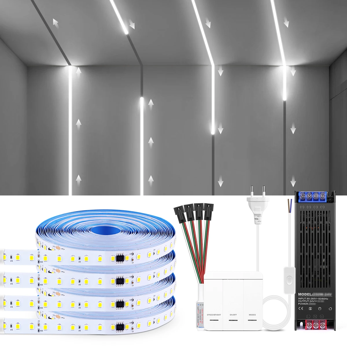 Smart Addressable1-4pcs LED Strip Light 5m 10m Running Water Flow ...