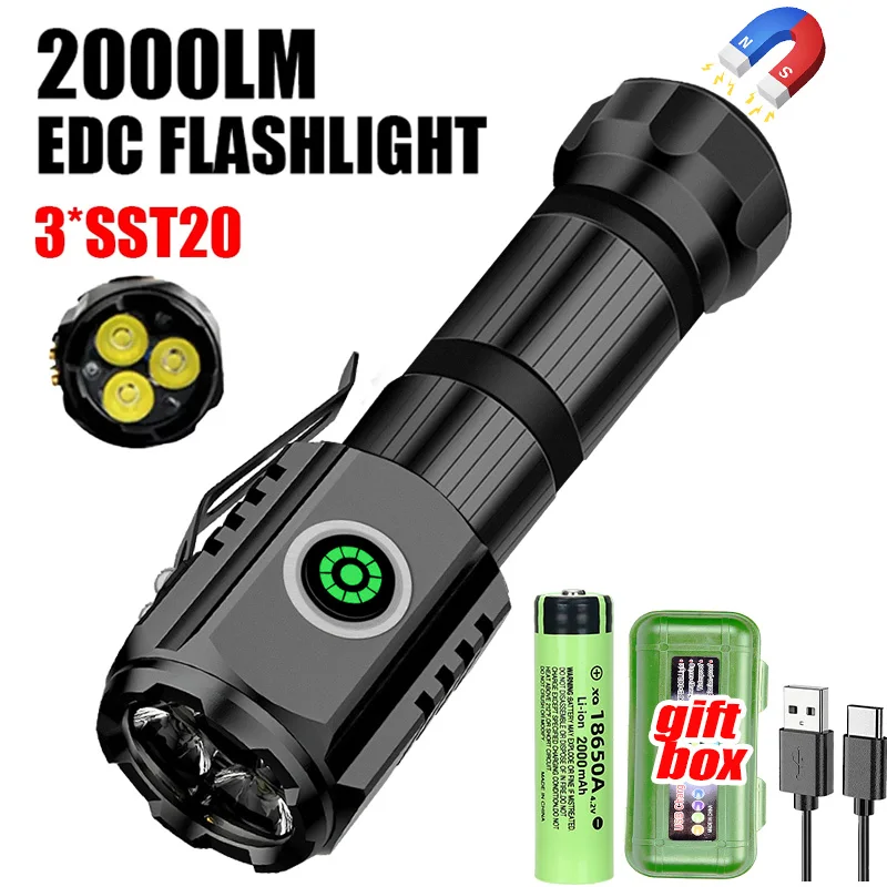 Super-Bright-Mini-P35-LED-Flashlight-USB-Rechargeable-Torch-5-Lighting ...