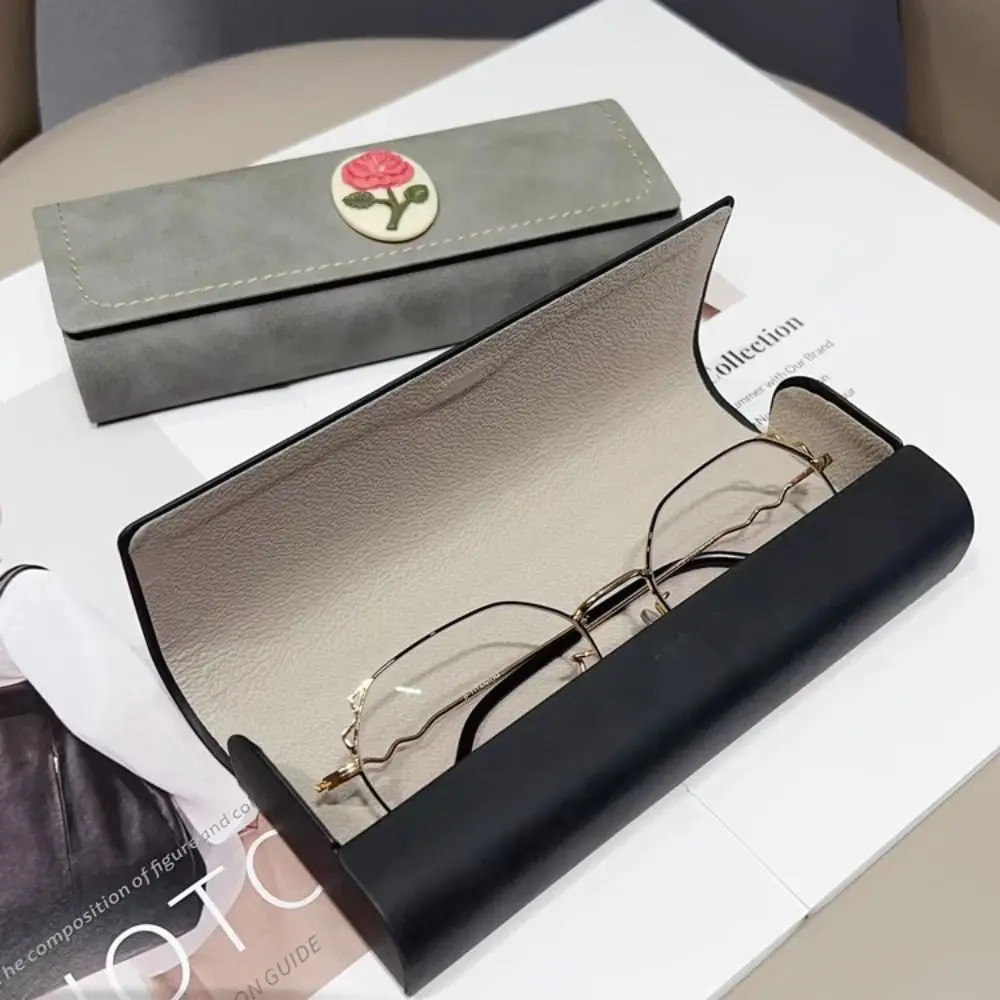 Pressure Resistant Rose Literature Glasses Cases Leather Easy To Carry ...