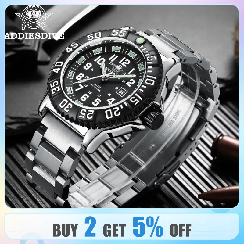 Addies-Dive-Men-Fashion-Casual-Watch-Calendar-Display-50m-Waterproof ...
