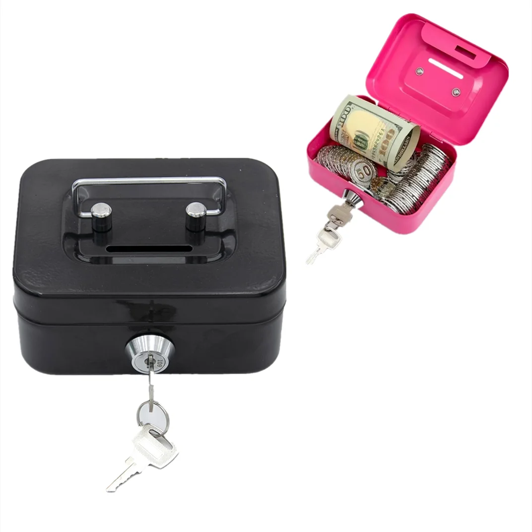Kids-Money-Safe-Box-With-Lock-2-PCS-Keys-Secure-Jewelry-Key-Cash ...