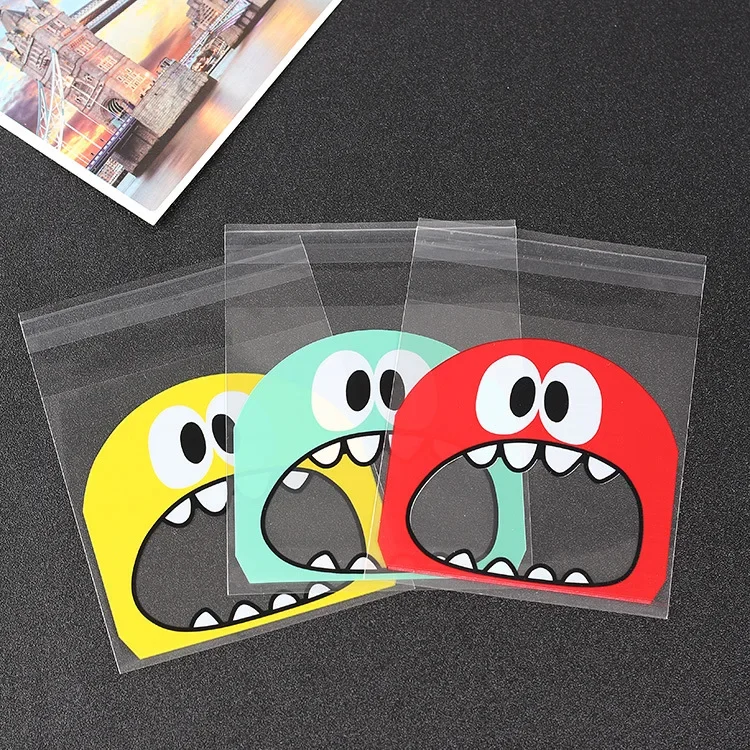 100pcs-Opp-Self-adhesive-Little-Monster-Biscuit-Food-Chocolate-Bag ...