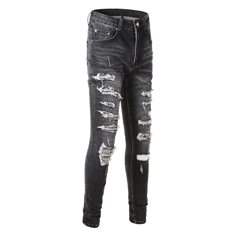 Men's Bandana Jeans: Jeans with Bandana Patches | Taelor Boutique