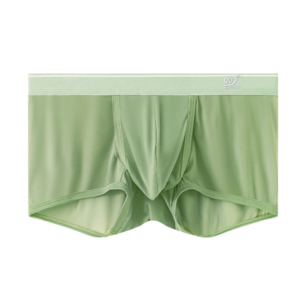 Mens-Open-Front-Boxers-Shorts-Sexy-Underwear-Ice-Silk-Convex-Pouch ...