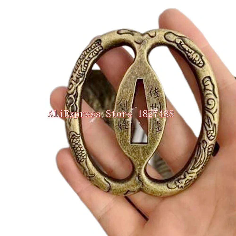 Japanese-Musashi-Dragon-Tsuba-Alloy-Accessory-Samurai-Sword-Handguard ...