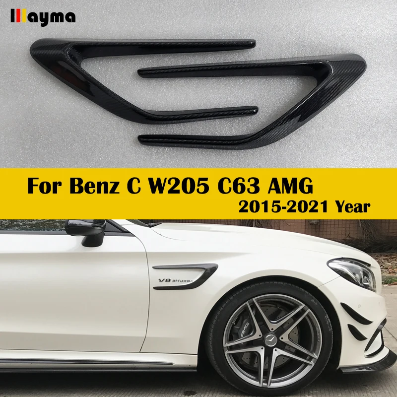 Carbon-Fiber-Forged-Racing-Side-Fender-Vents-Scoops-For-Benz-C-Class ...