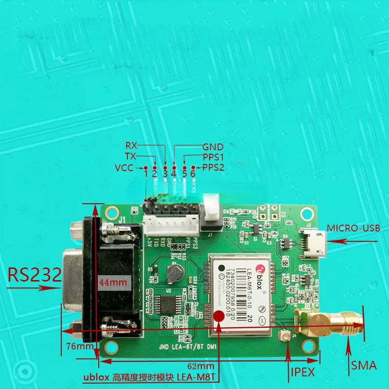 Customized-UBLOX-High-Precision-Timing-Module-GNSS-LeA-M8T-Development-Board-Raw-Data-Carrier ...