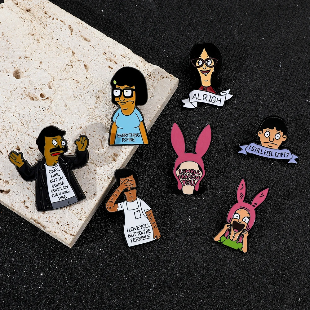 Comedy-Anime-Bobs-Burgers-Hard-Enamel-Pins-Burger-Rabbit-Brooch-Cute ...