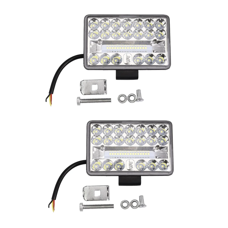 2X 4 Inch 4X4 Car LED Work Light 108W 36LED Bar Square Spotlight 12V ...