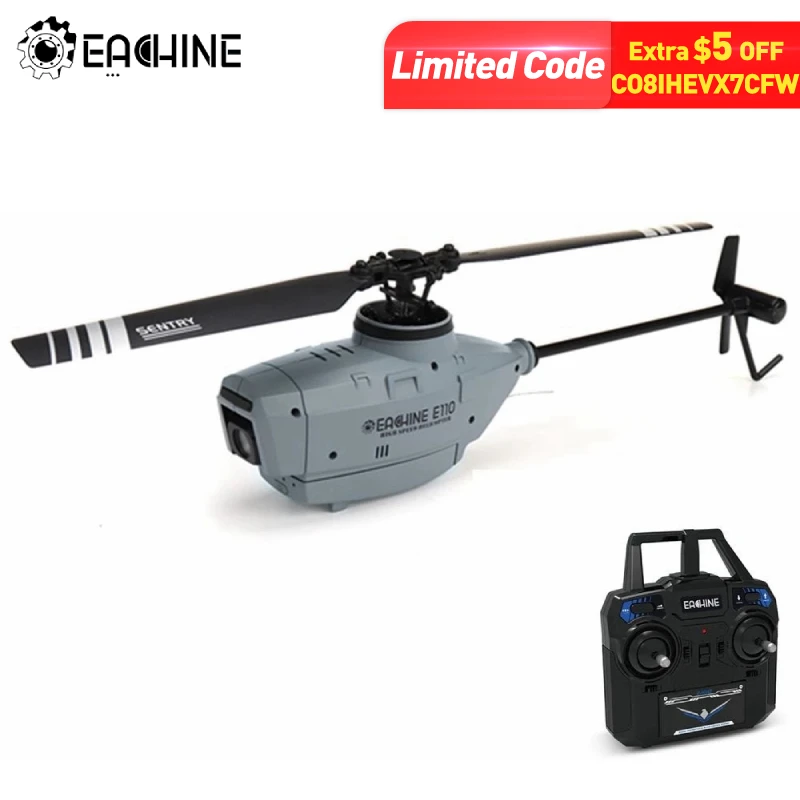 Eachine E110 Rc Helicopter 2.4g 6-axis Gyro 720p Hd Camera Optical Flow ...