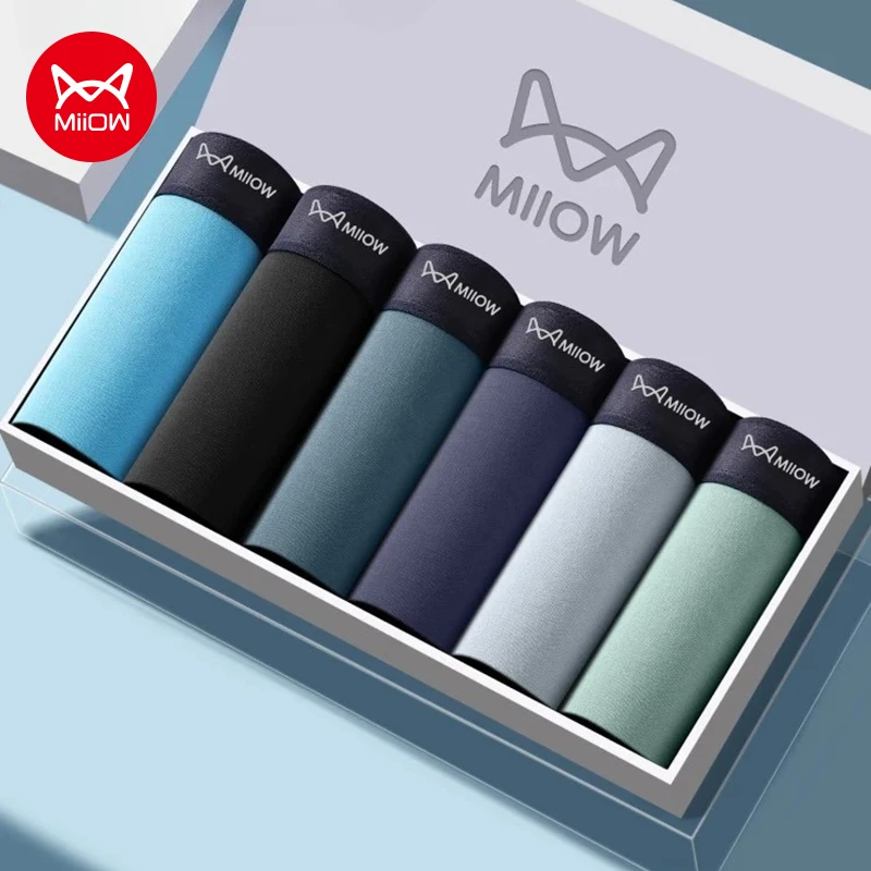 MiiOW 6Pcs Men's Underwear Set Antibacterial Cotton Crotch Mens ...