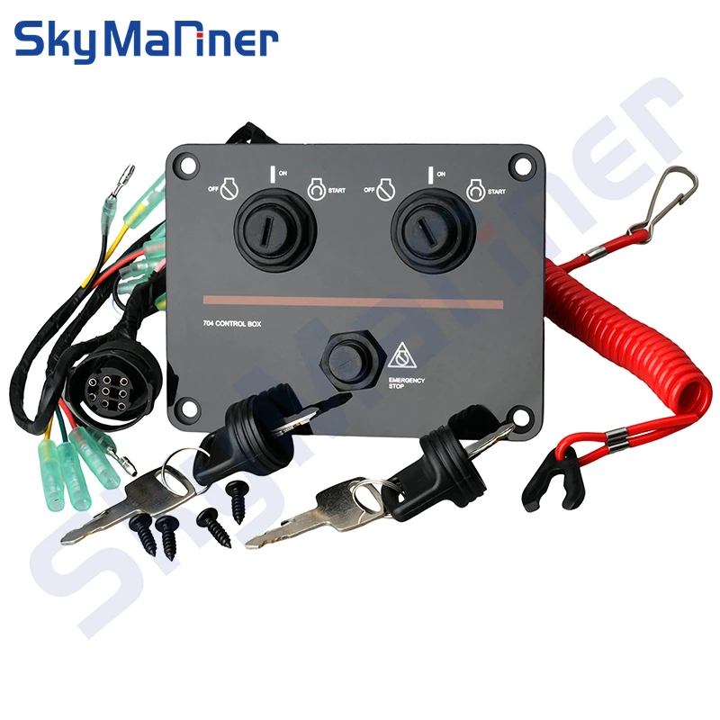 6K1-82570-12V-Dual-Engine-Key-Switch-Panel-Twin-kit-for-Yamaha-Outboard ...