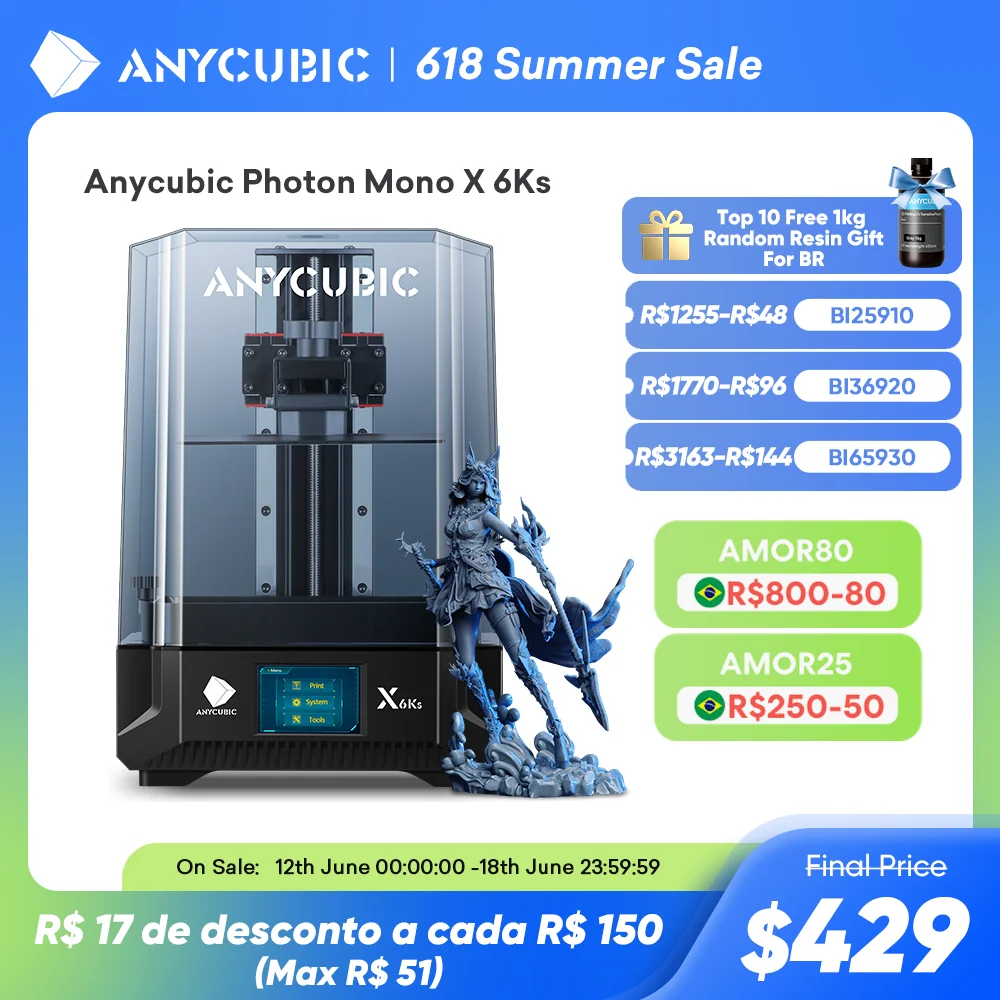 Presale Anycubic Photon Mono X 6ks Lcd 3d Printer 9.1'' 6k Large Screen ...