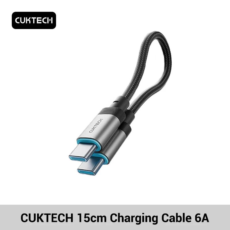 CUKTECH USB-C Cable with 6A 240W MAX 15cm Phone Charging Cable for ...