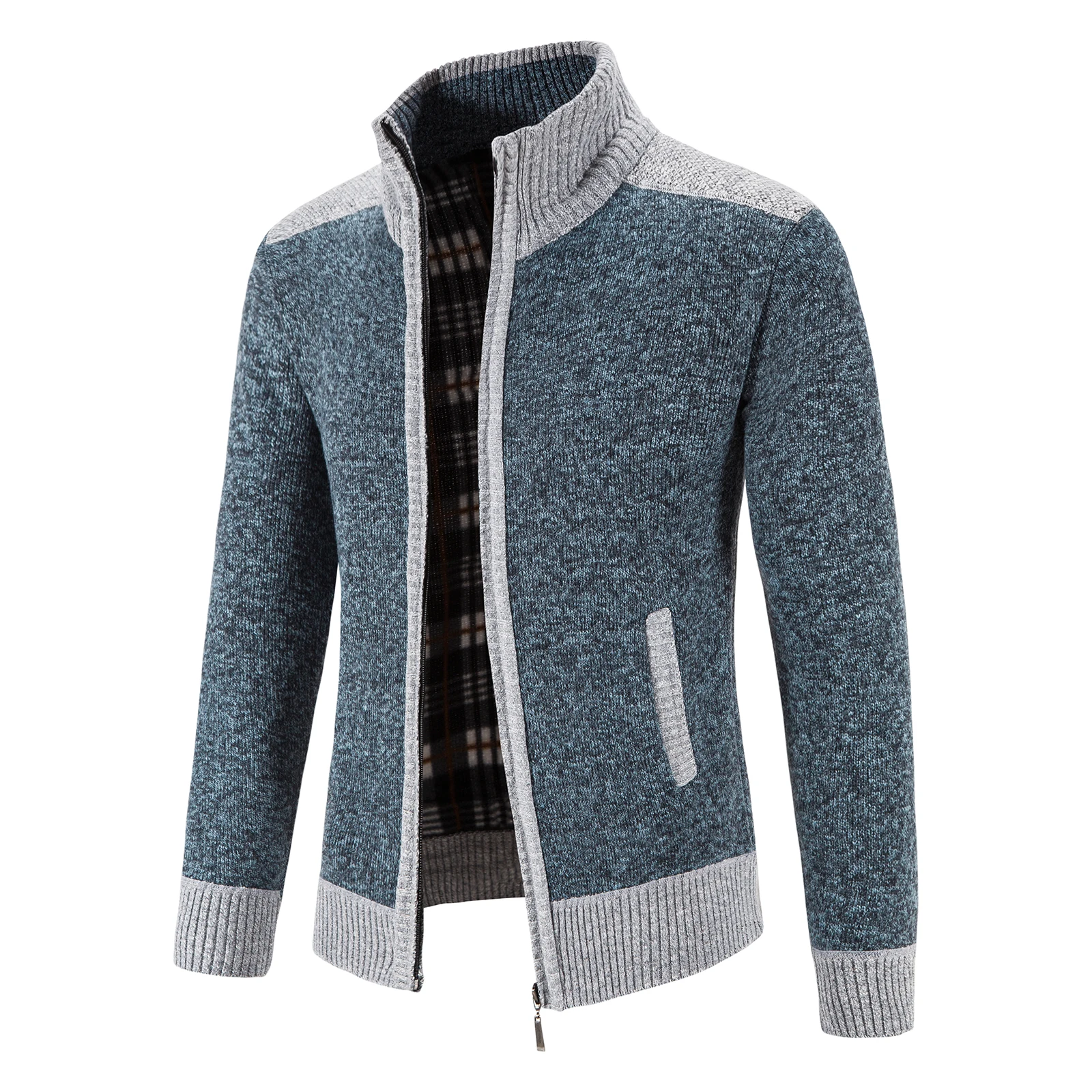 Autumn Winter Male Sweater Coat Knit Jumpers Fleece Warm Jacket Korean ...