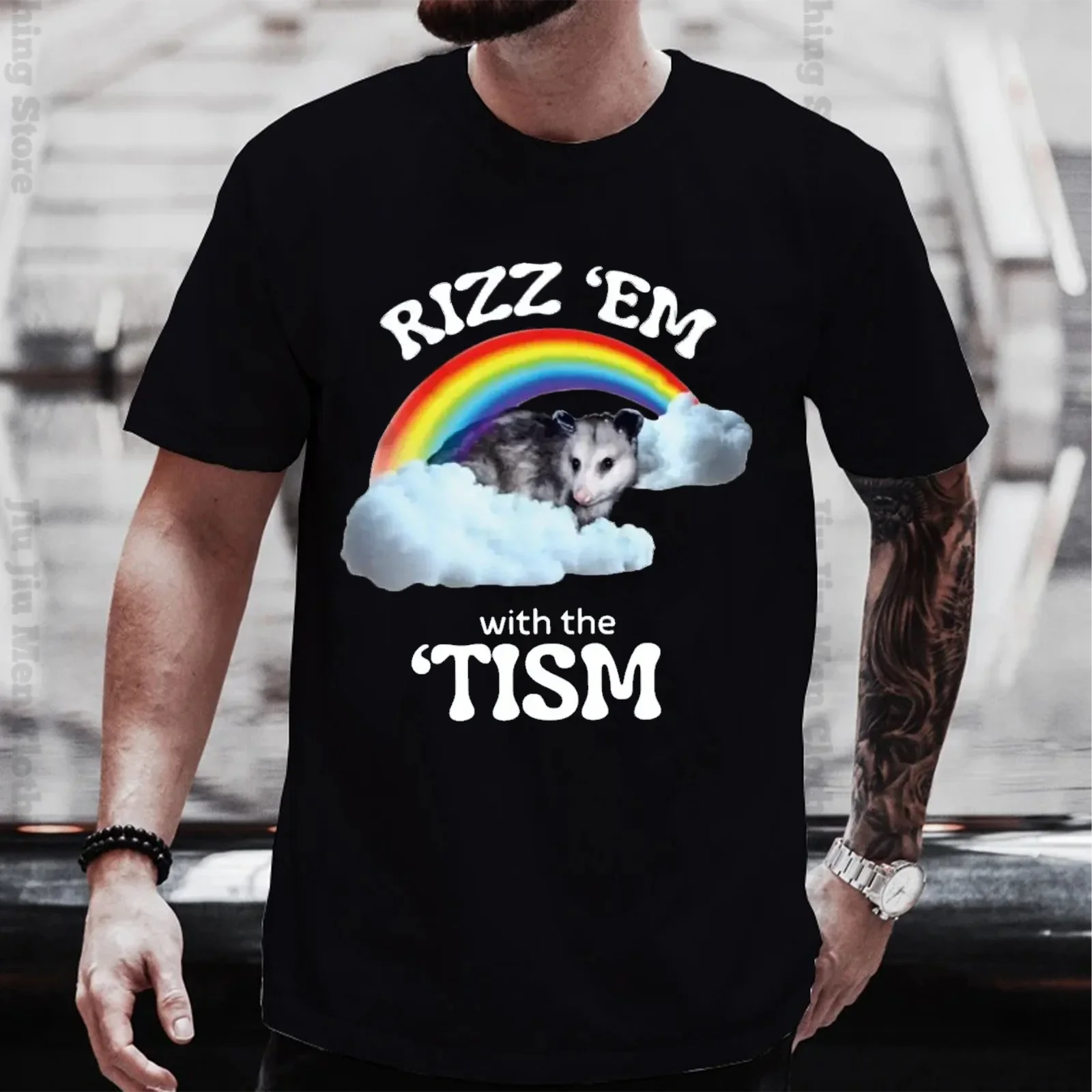 Rizz-Em-With-The-Tism-T-Shirt-Autism-Funny-Opossum-Meme-Autistic-Gift ...