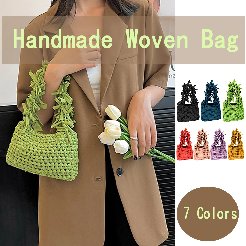 Solid-Color-Woven-Underarm-Bag-Fashion-Armpit-Bag-Elegant-Handmade ...