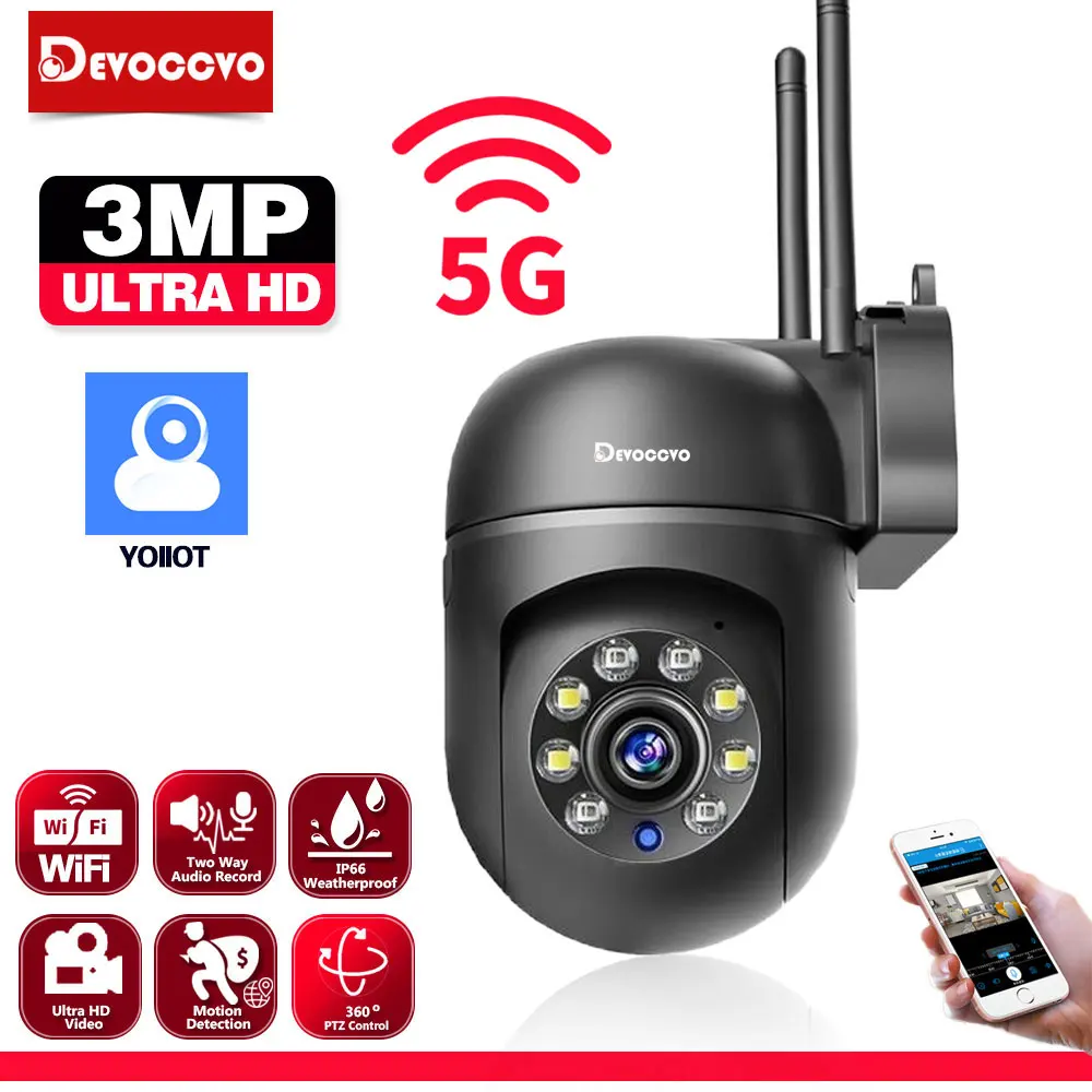 Hd-3mp-Draadloze-Bewakingscamera-Buiten-5G-Dual-Band-Wifi-Mini-Ptz-Ip ...