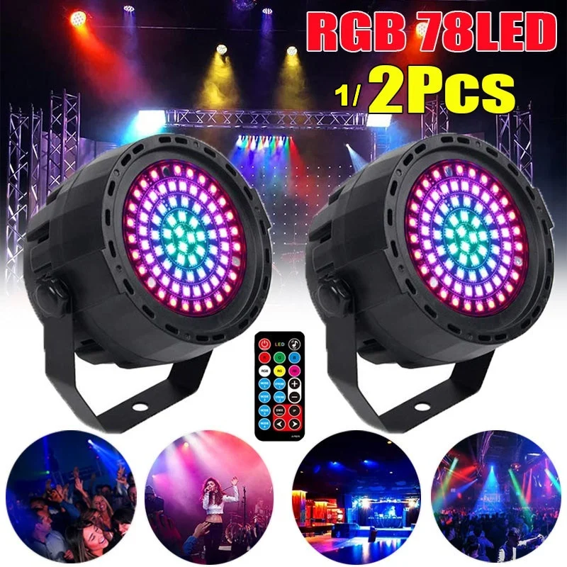 2/1PCS 12V RGB Sound Activated DMX Control Uplighting Stage Lights ...