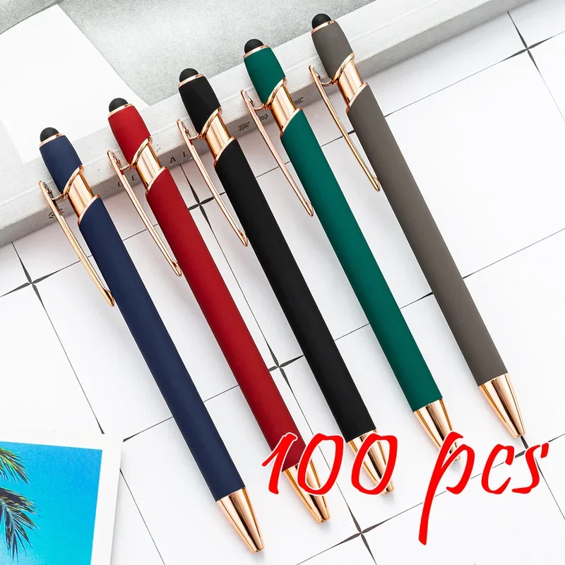 100pcs-Metal-Ballpoint-Pen-Touch-Screen-Pen-Office-School-Advertising ...