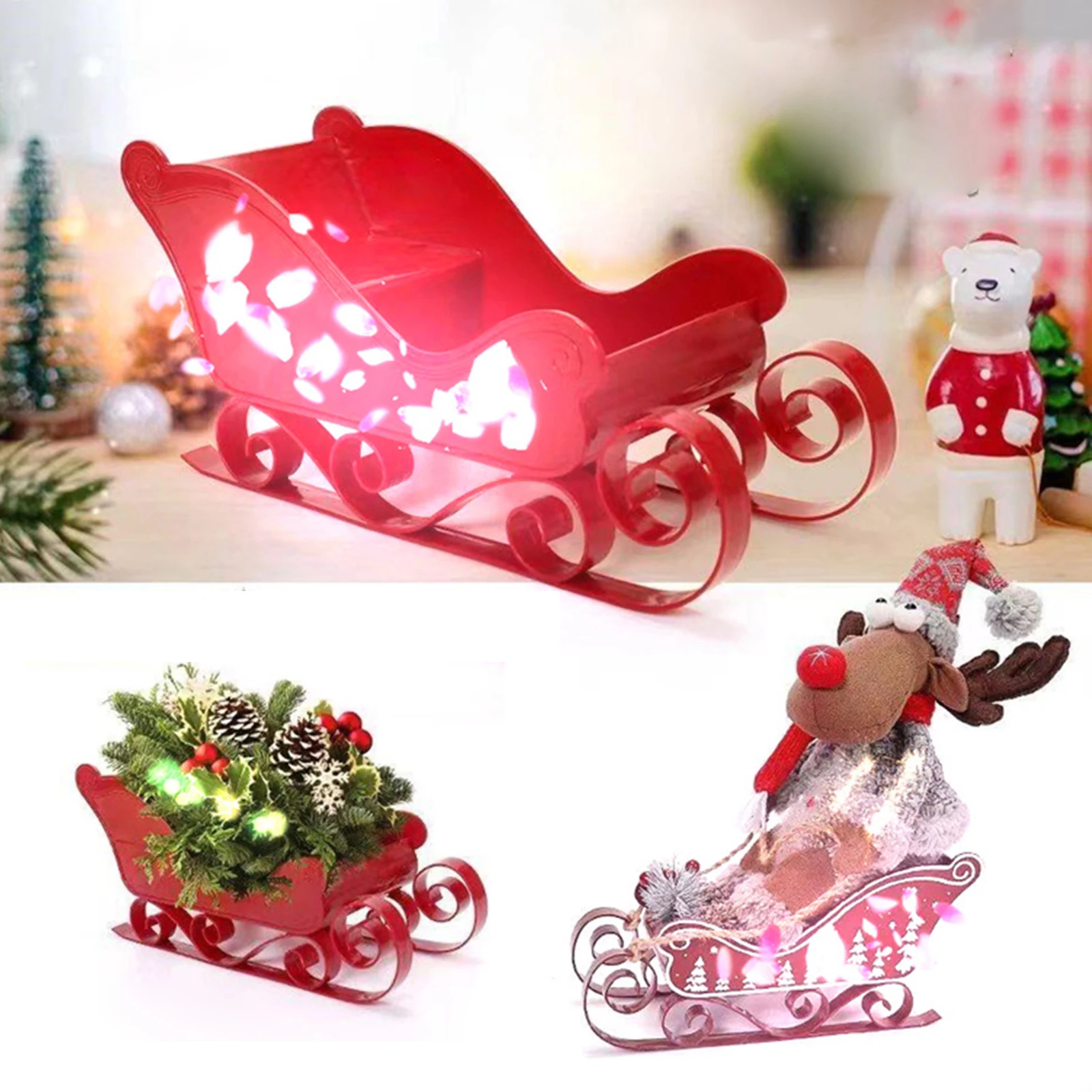 Santa-Sleigh-Christmas-Statue-Fireplace-Shelf-Ornament-Decoration ...