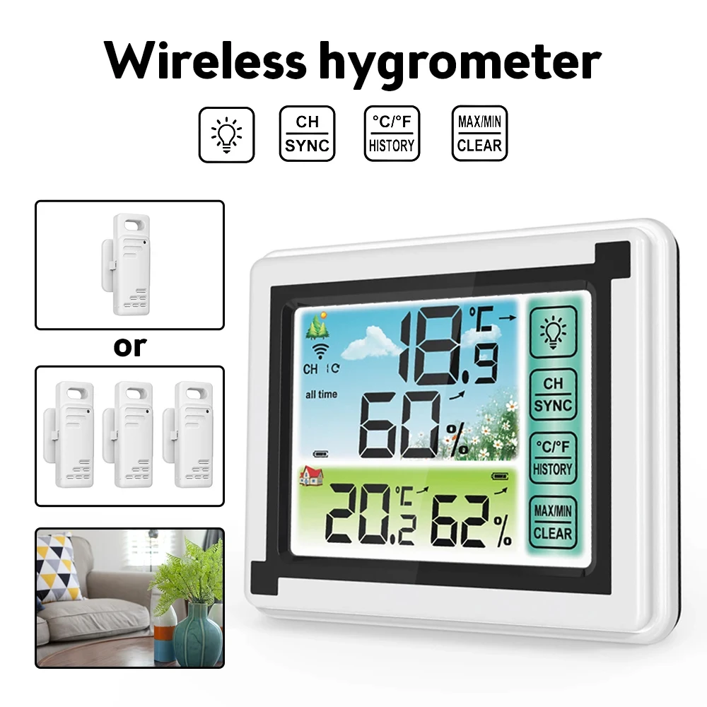 Indoor-Outdoor-Thermohygrometer-Touch-Color-Screen-Weather-Station ...