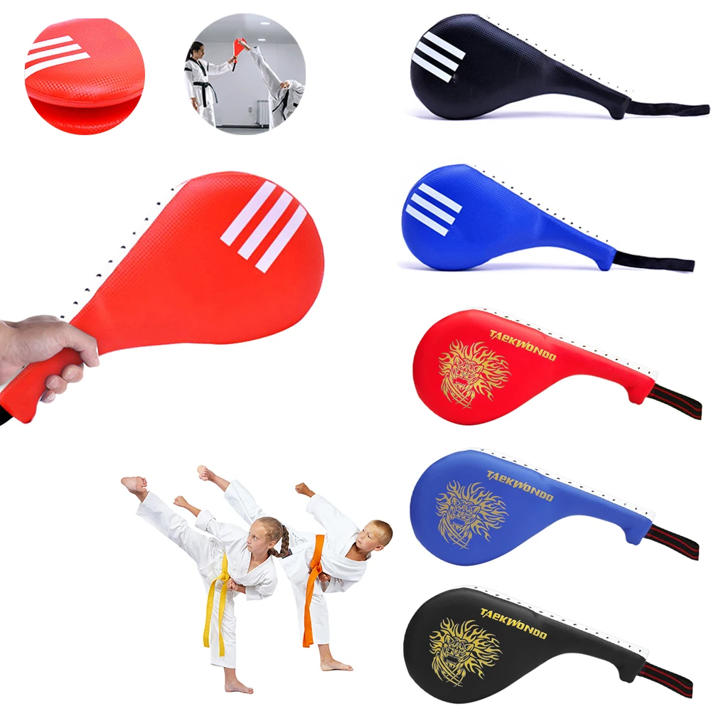 Taekwondo Foot Target PU Karate Kick Pad with Grip Boxing Training Hand ...