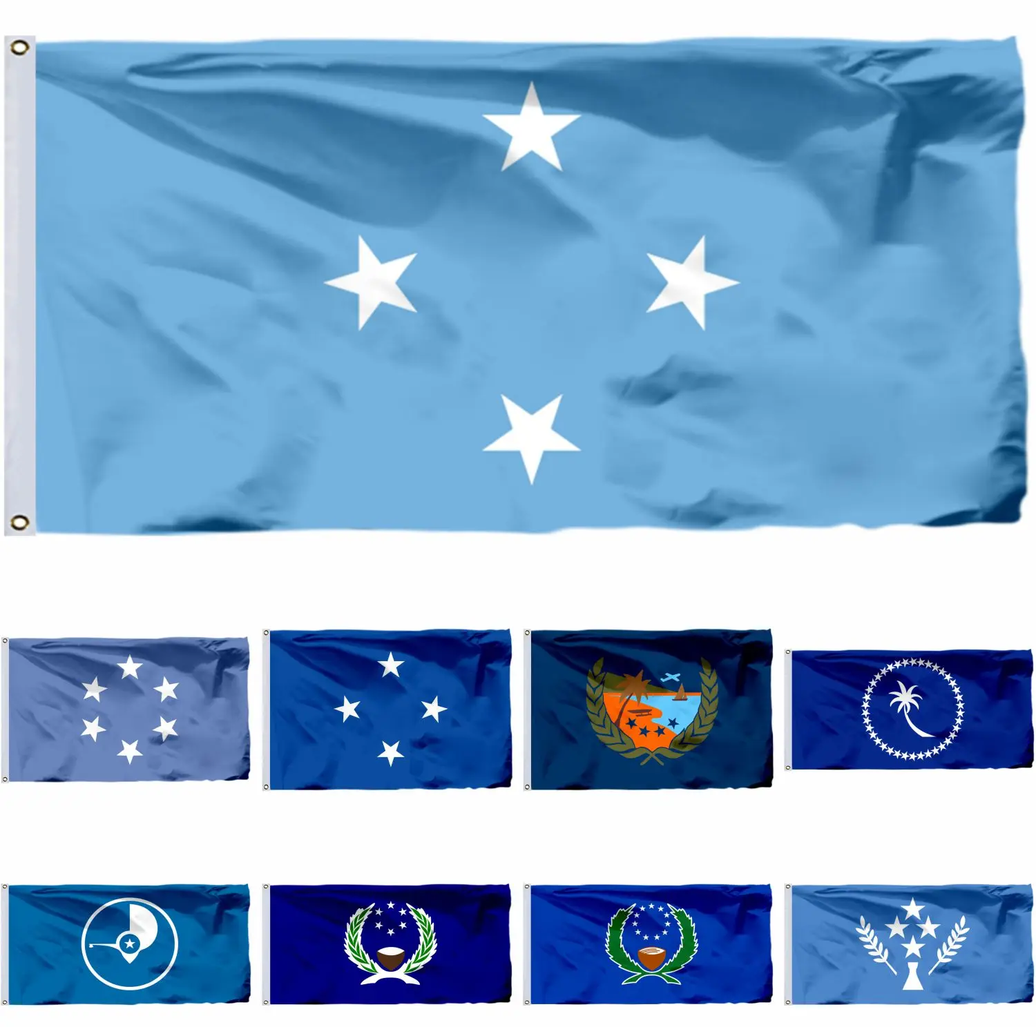 Micronesia-Flag-3X5FT-Yap-State-90X150CM-Chuuk-21X14CM-Kosrae-40X60CM ...
