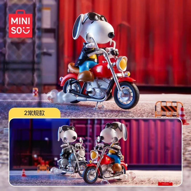 MINISO-New-Snoopy-and-Motorcycle-Themed-Figures-Trendy-Dolls-Cool-and ...