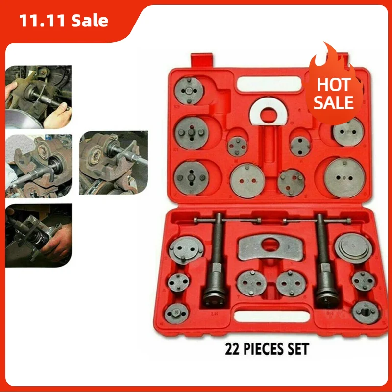 22PCS-Brake-Pad-Replacement-Kit-Pushes-Brake-Piston-Caliper-Tool-Car ...