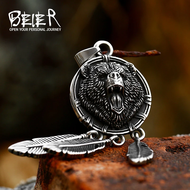 Beier stainless steel Amulet Viking Slavic God Symbol Warding Veles ...