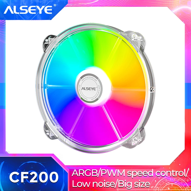 ALSEYE-CF200-Case-Fan-200mm-ARGB-Fan-5V-3PIN-Low-Noise-PWM-40000h-Water ...