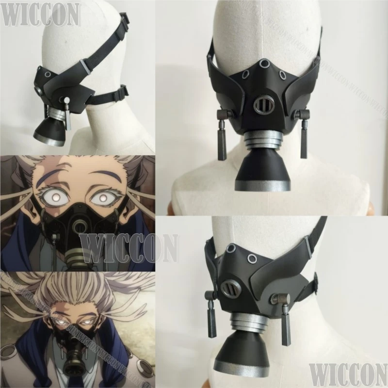 Tamsy Caines Anime GACHIAKUTA Cosplay Costume Gas Mask 3D Prop Black ...