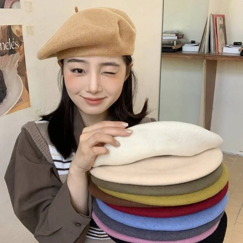 Boina-de-lana-para-mujer-gorro-c-lido-de-estilo-artista-franc-s-boina ...