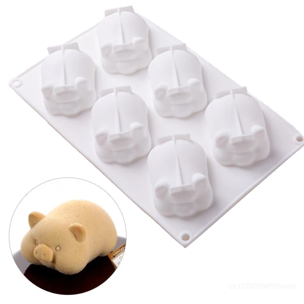 6-Little-Pigs-Chocolate-Molds-Pig-Shaped-Silicone-Mold-Piggy-Cake-DIY ...