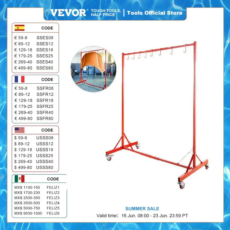 VEVOR-Painting-Drying-Rack-5ft-7ft-Adjustable-Height-Automotive-Paint ...