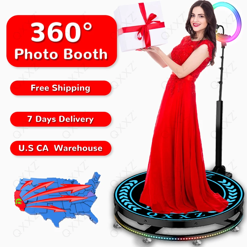 360 Photo Booth Portable Selfie Platform Slow Motion Video Spinning ...