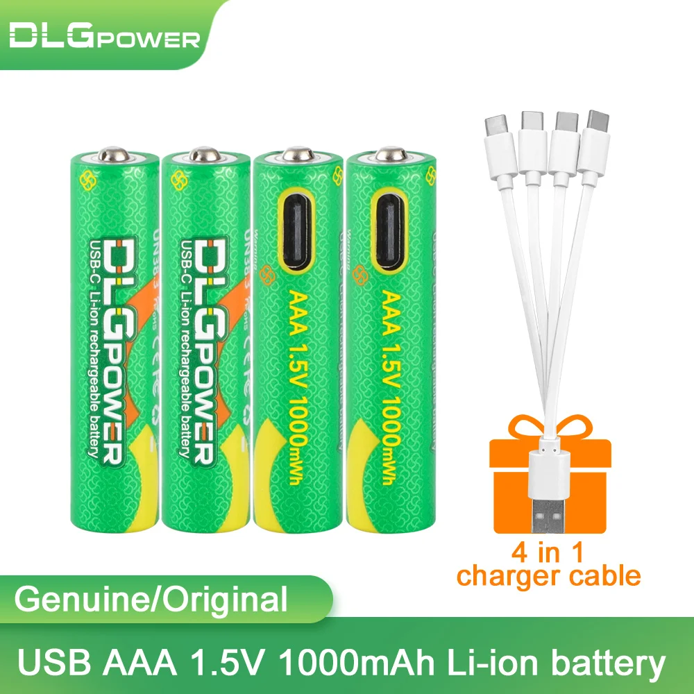 DLGpower-pilas-recargables-de-iones-de-litio-pilas-AAA-de-1-5-V-USB ...
