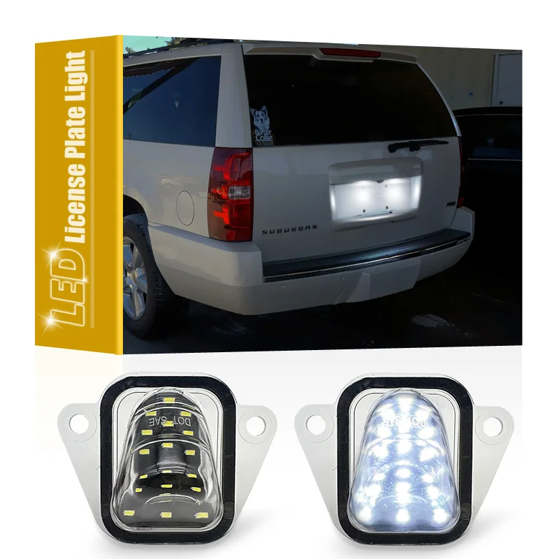 2Pcs White LED Number License Plate Light Assembly For Chevrolet ...