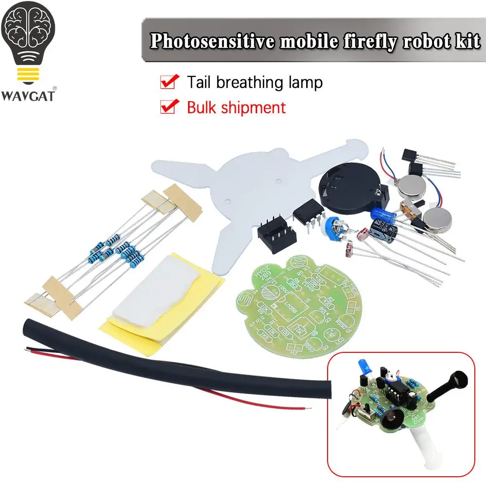 LED Breathing Light Soldering DIY Kit Simulated Firefly Flashing Robot ...