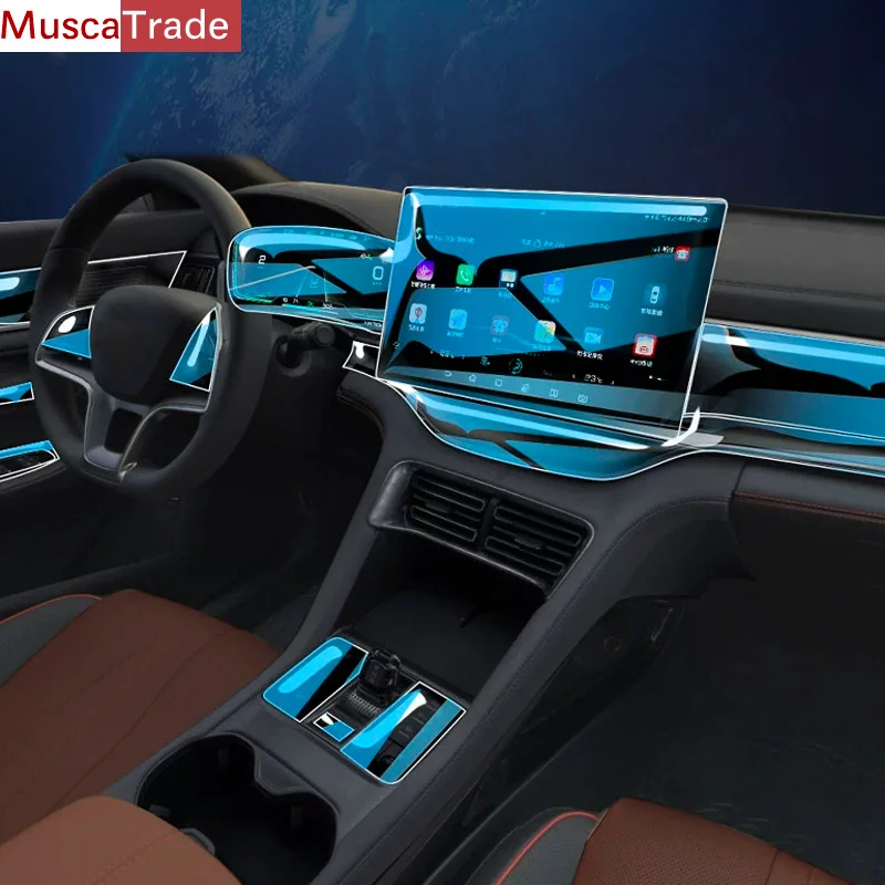 Filme TPU transparente anti-risco para o painel interior do carro, Shift Console Central, BYD ...