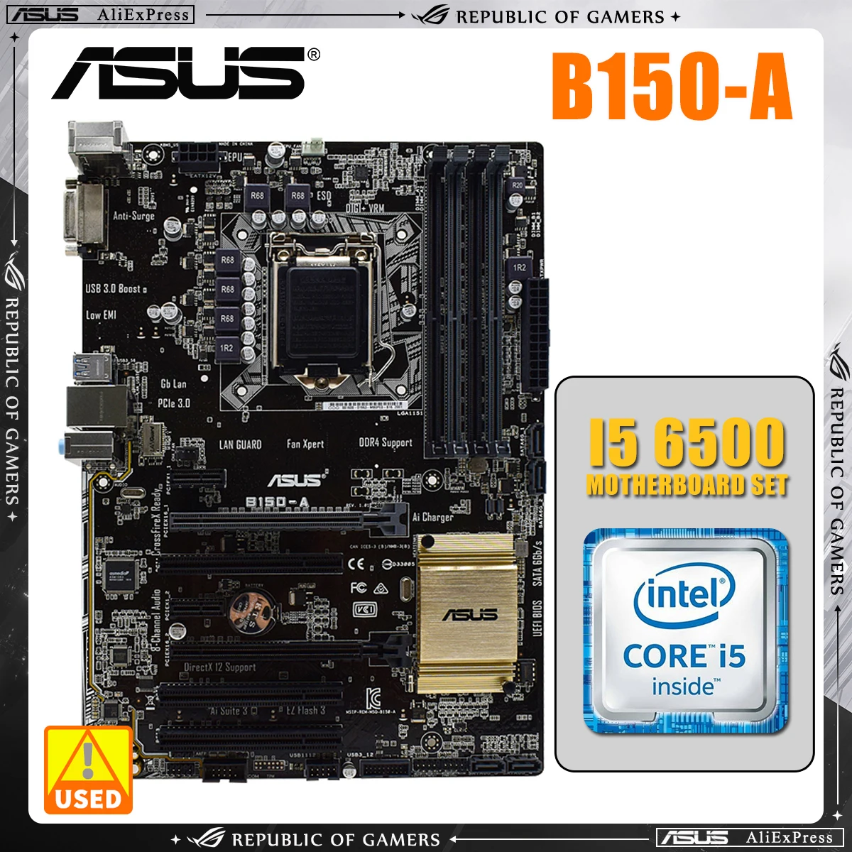 Asus B150-A Com i5 6500 Placa-mãe Intel B150 B150M DDR4 LGA 1151 i7/i5/i3 USB3.0 m.2 SATA3 CPU ...