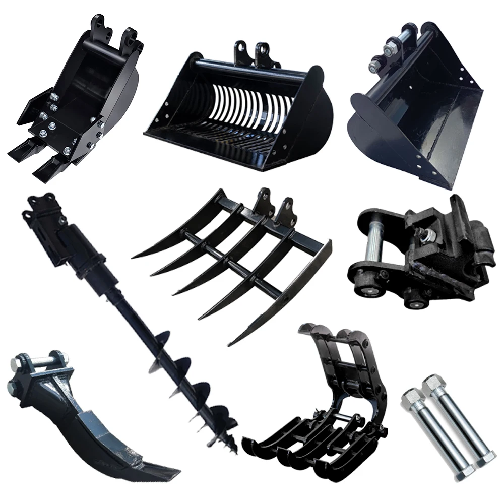 Narrow-Bucket-Ripper-Rake-Auger-Quick-Hitch-Screening-Bucket-8pcs ...