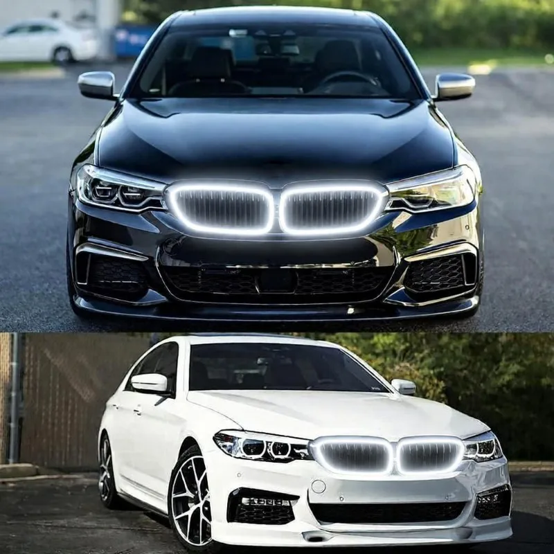 LED Front Kidney Grille Single Slat Racing Style For BMW 5 Series G30 ...