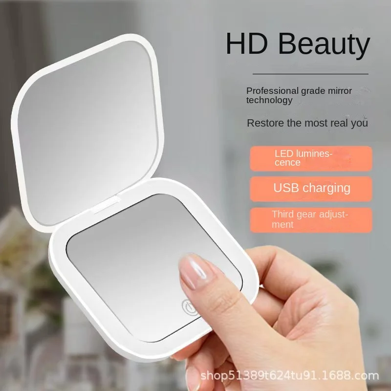 Mini-Portable-Folding-Makeup-Mirror-Led-Lights-Magnifying-Compact ...
