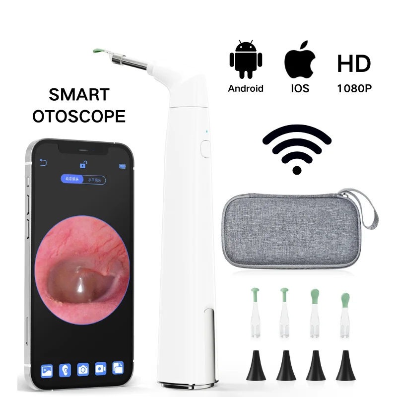 Newly Upgraded 1080P WIFl Smart Otoscope 3.9mm with 6 LEDs/EVA BOX Ear ...