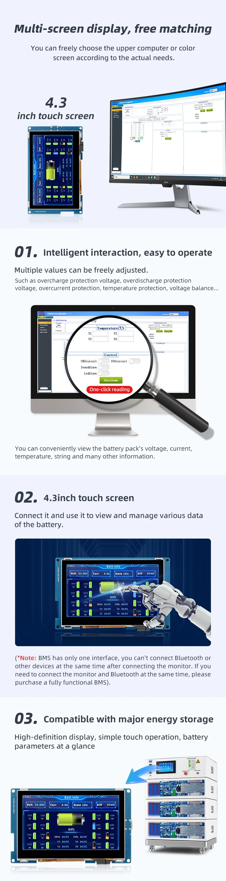 Литиевая аккумуляторная система Smart BMS 6-ячеечная, 12 В 24 В 36 В 48 ...