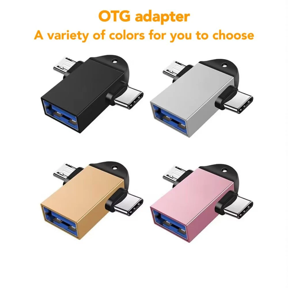 2 in 1 OTG Adapter USB 3.0 Female To Micro USB Male and type c Male ...