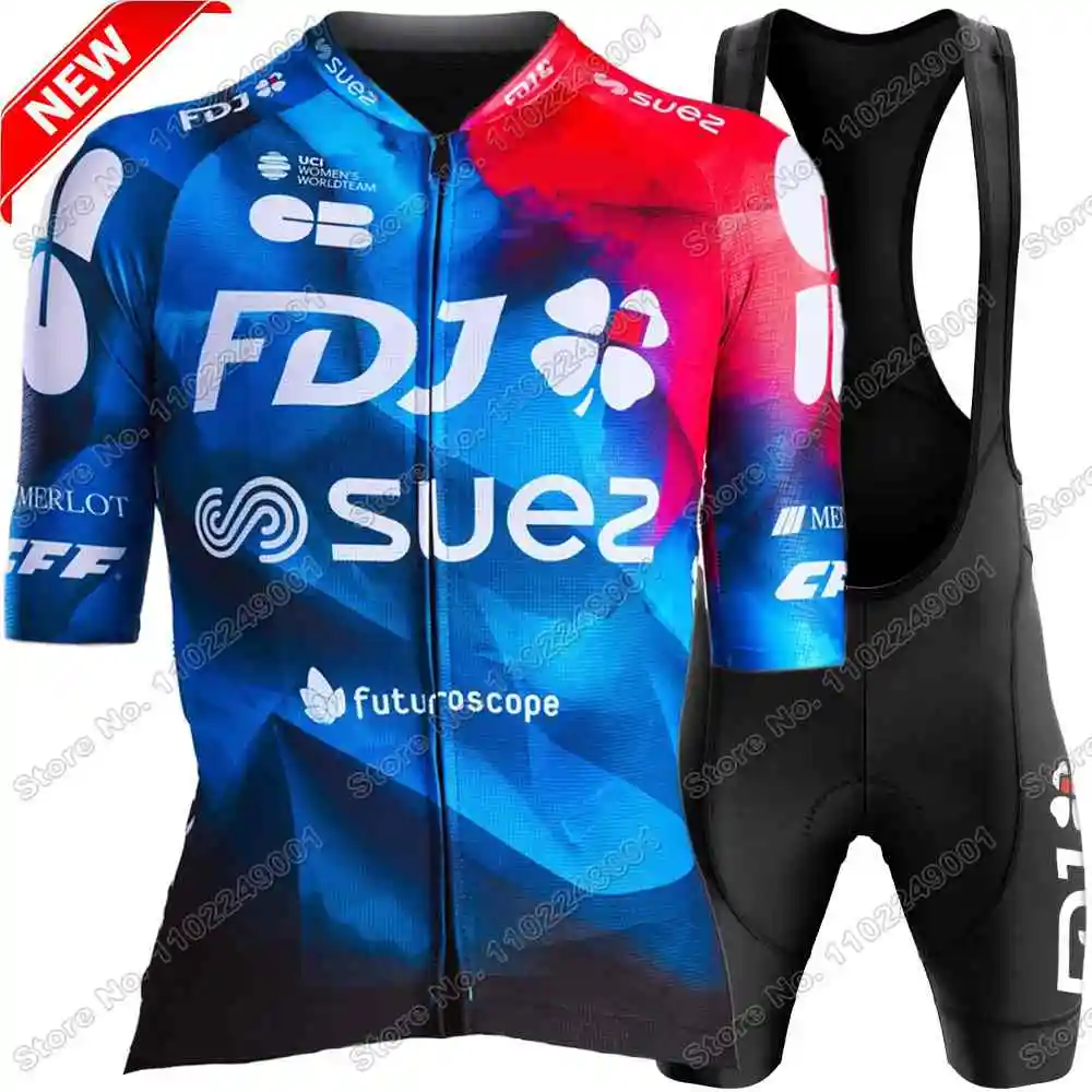 2024-Team-FDJ-SUEZ-Cycling-Jersey-Set-Unisex-Cycling-Clothing-Men-Women ...